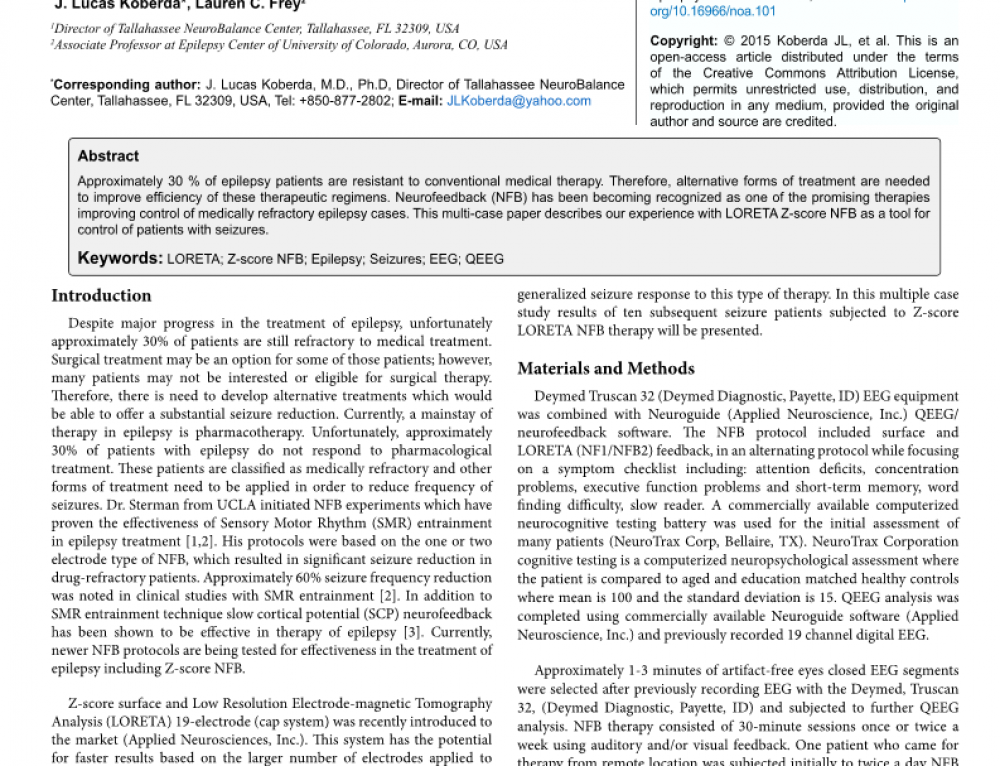 Z-score LORETA Neurofeedback for Stroke Rehabilitation Case Study
